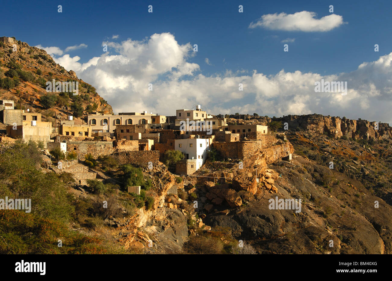 Village of Al Aqor at the upper level of the Saiq Plateau, Jebel al ...