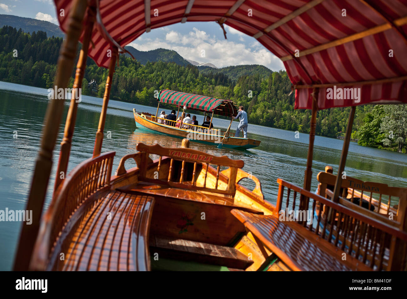 Traditional pletna boat lake bled hi-res stock photography and images ...