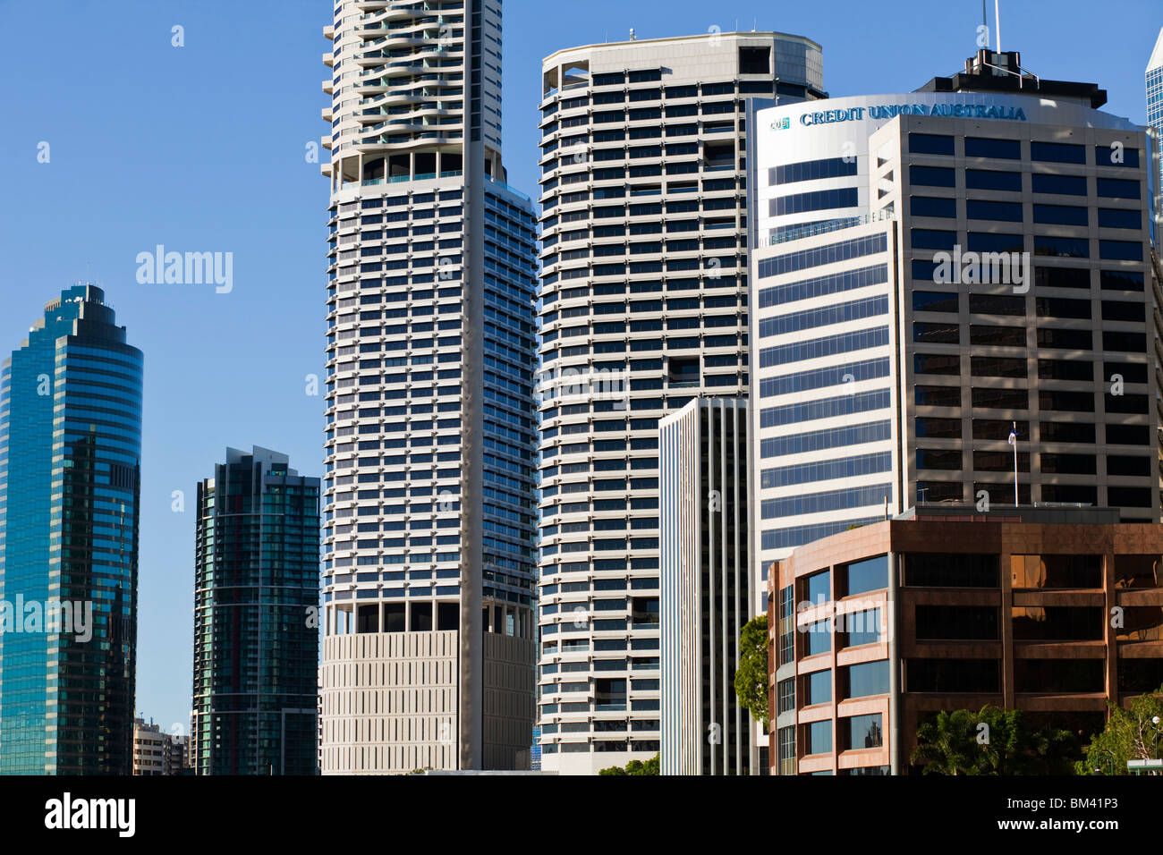 Modern architecture of the central business district. Brisbane ...