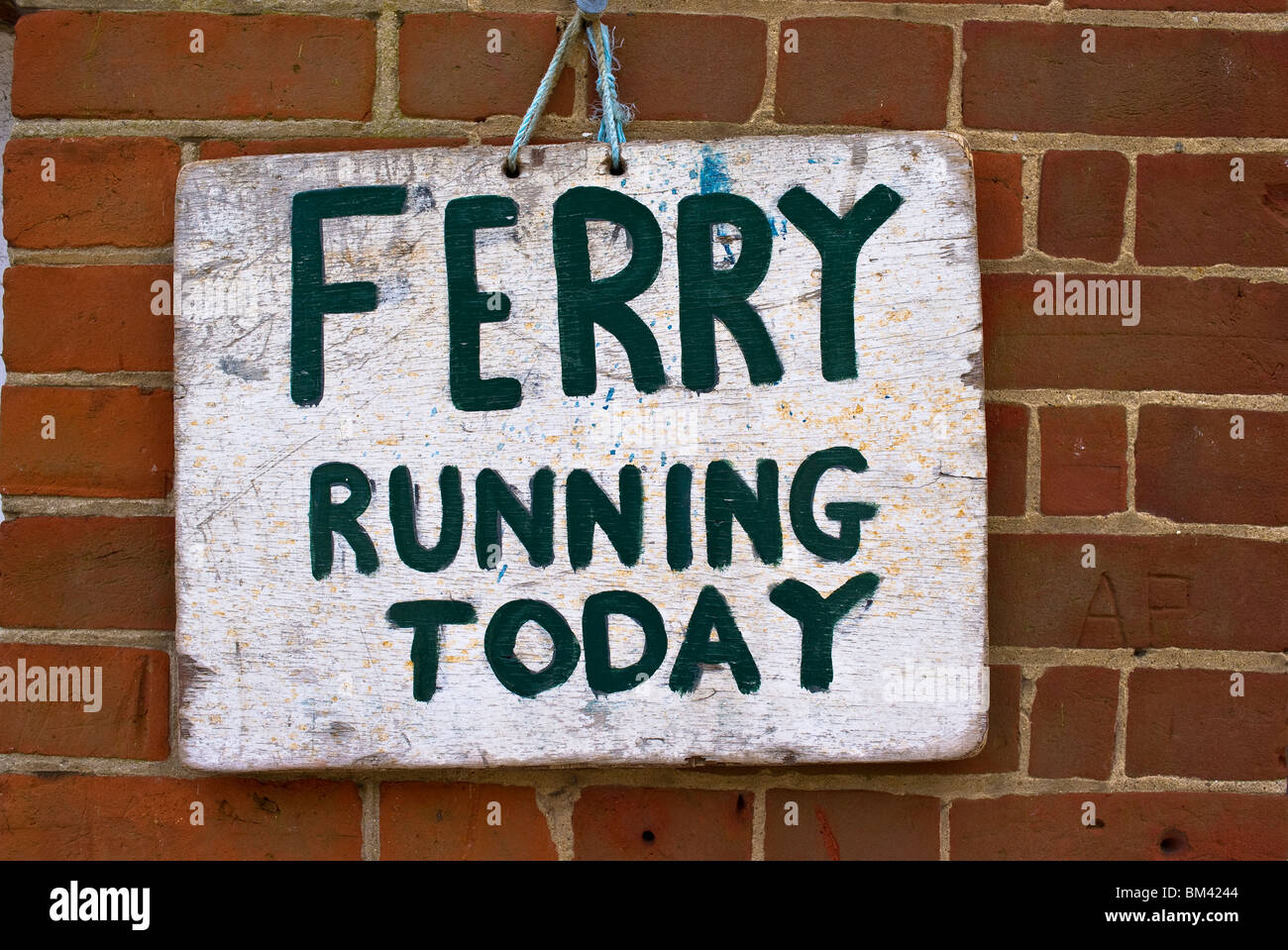 Sign: Ferry running today in Suffolk UK Stock Photo - Alamy