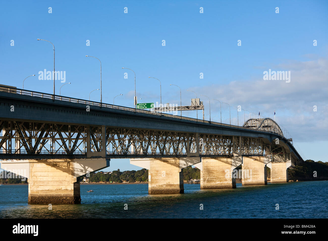 The Auckland Harbour Bridge, crossing Waitemata harbour. Auckland ...