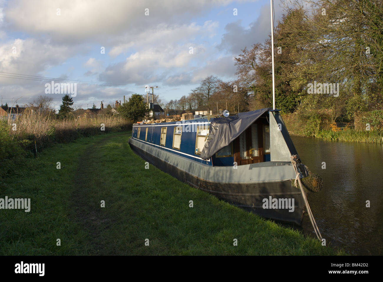 canal long boat Stock Photo - Alamy