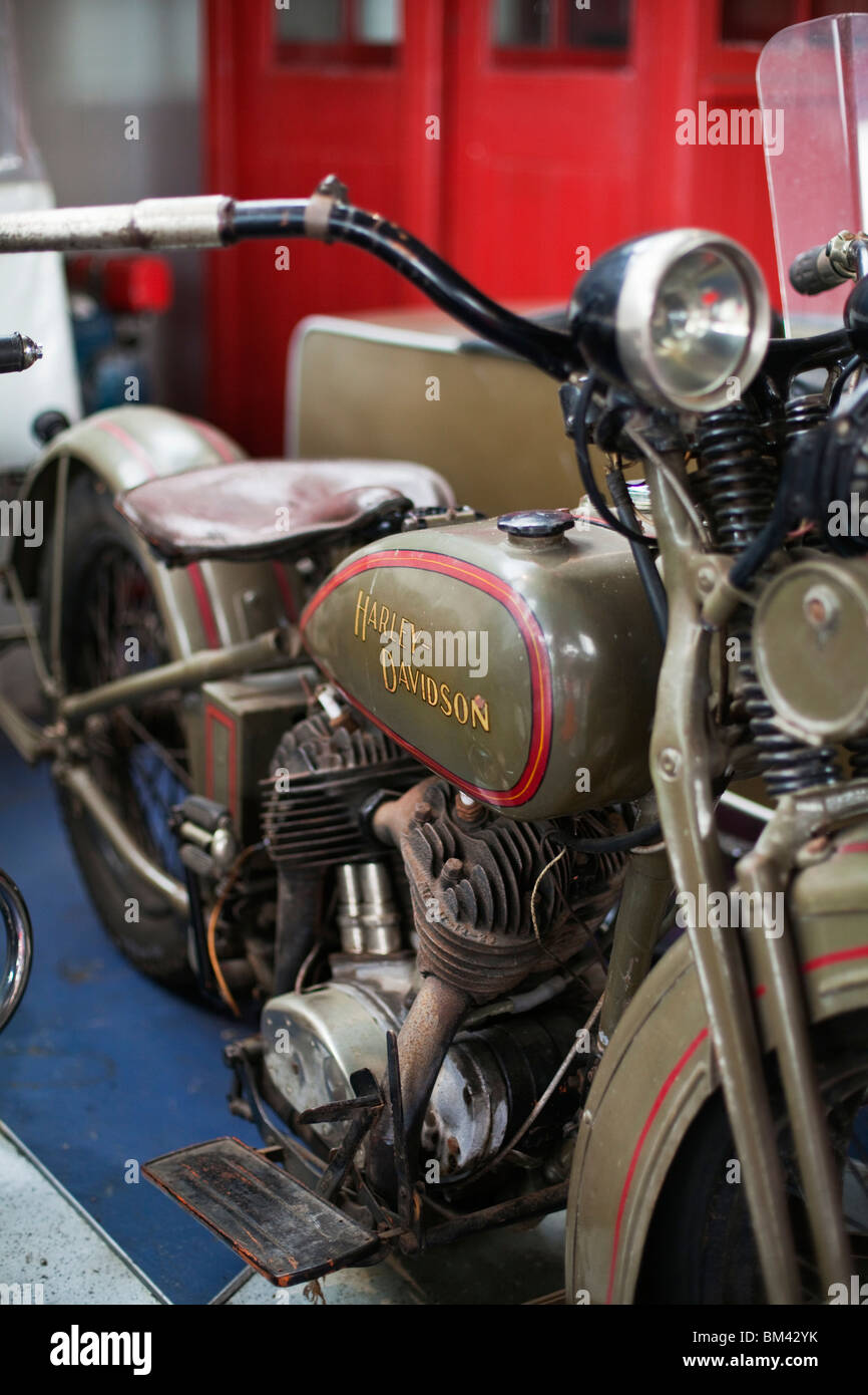 Vintage Harley Davidson motorcycle at Museum of Transport and ...