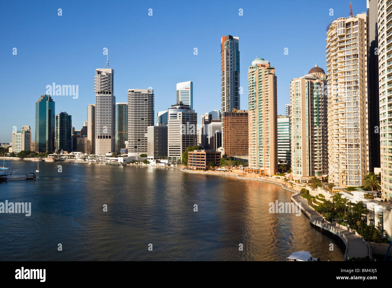 View of the central business district on the Brisbane River. Brisbane ...