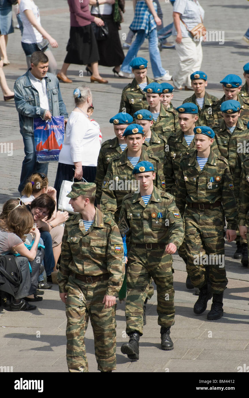 Russian commandos in centre of Moscow during a celebrating of Victory ...
