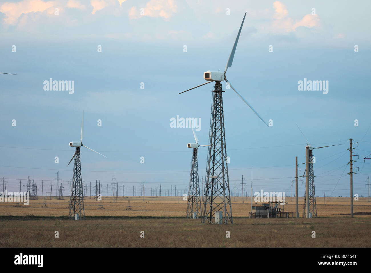 Wind turbines farm Stock Photo - Alamy