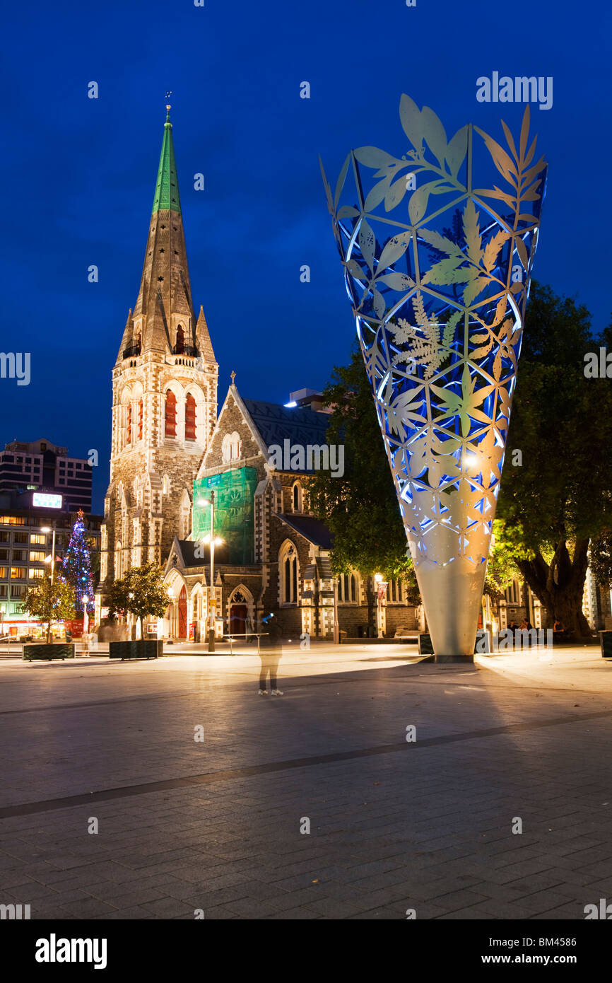Christ Church Cathedral and "Chalice" sculpture in Cathedral Square ...