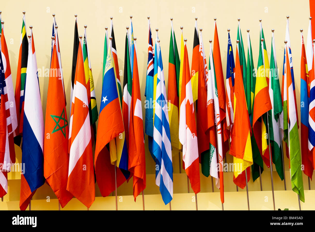 Colorful flags of a variety of nations Stock Photo - Alamy