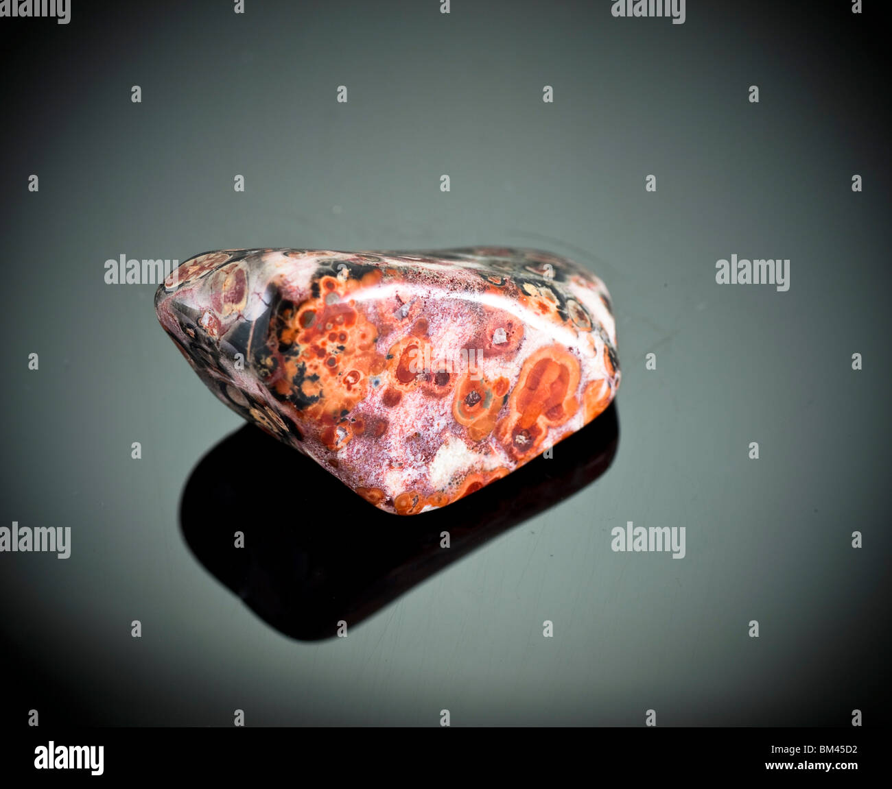 Cutout of a leopard skin gemstone on black background Stock Photo - Alamy