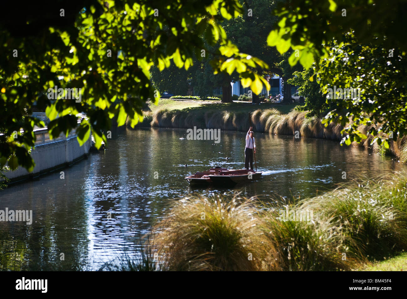 Punting on the Avon River, Christchurch, Canterbury, South Island, New ...