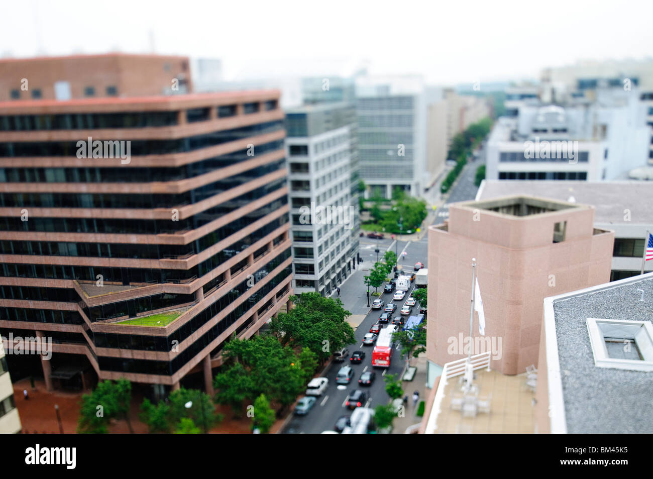 K Street Downtown Washington DC // WASHINGTON DC — An aerial view ...