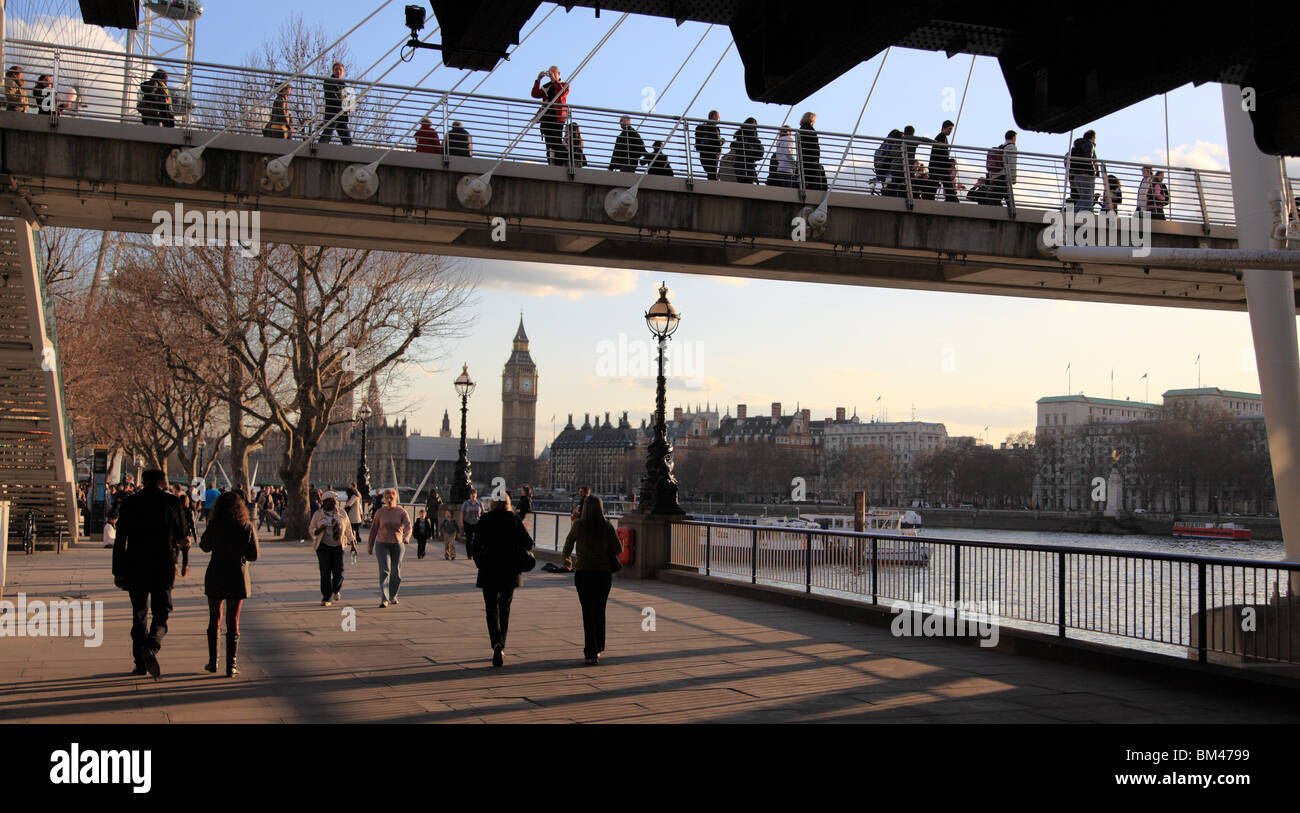 Big Ben and Hungerford Bridge, London UK Stock Photo - Alamy
