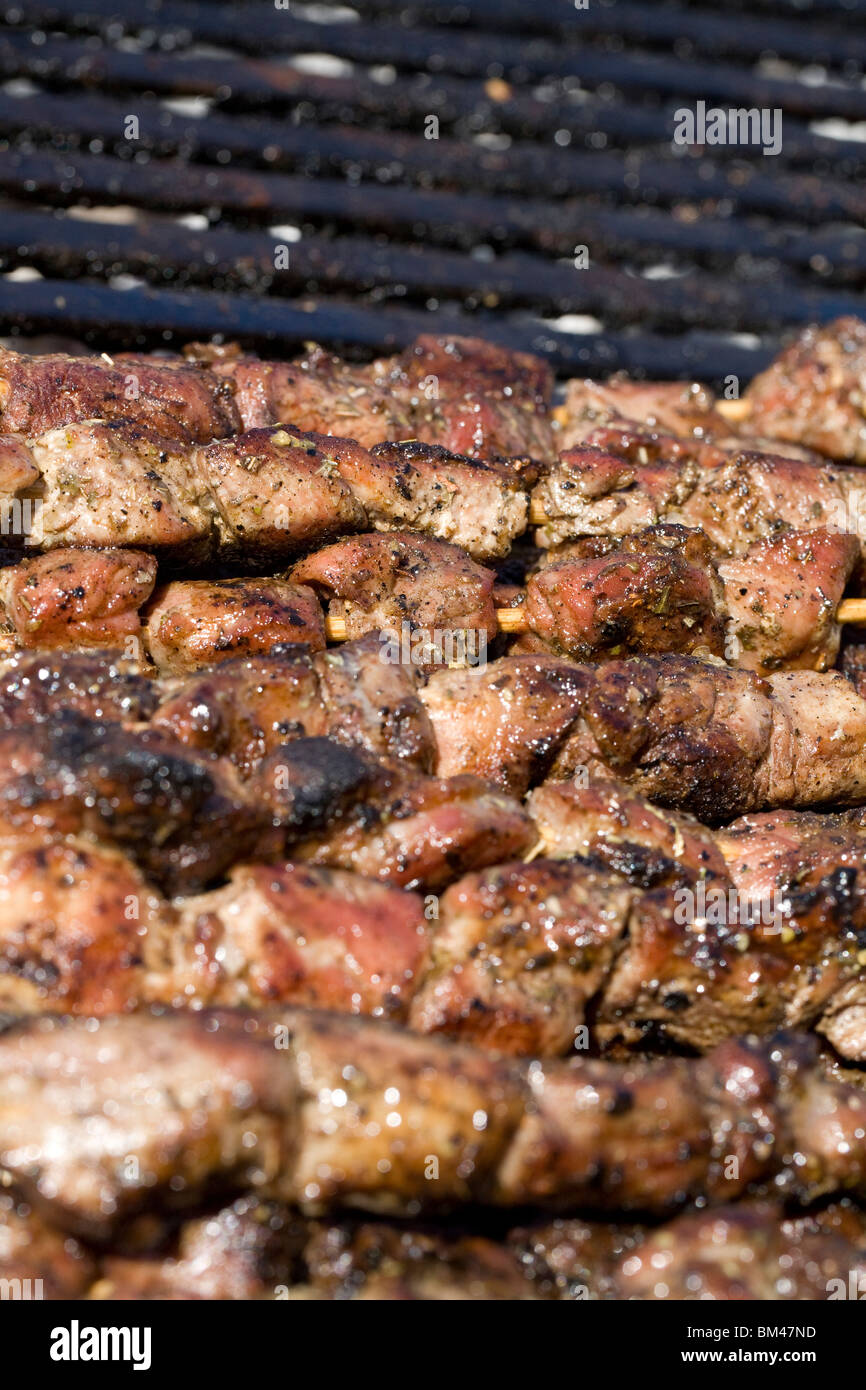 Meat on a Barbecue Stock Photo - Alamy