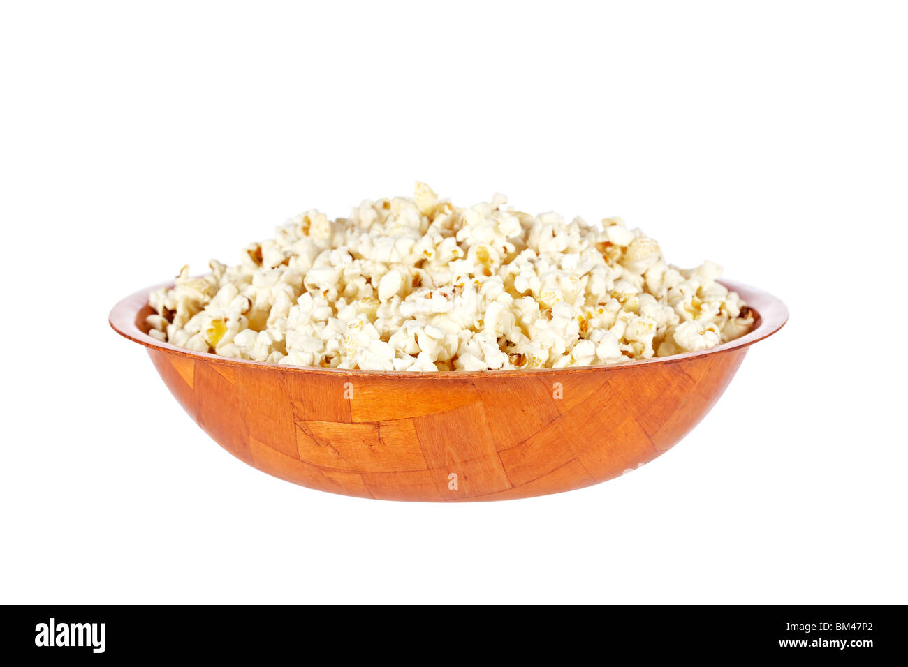 Popcorn in a bowl isolated on a white background Stock Photo - Alamy