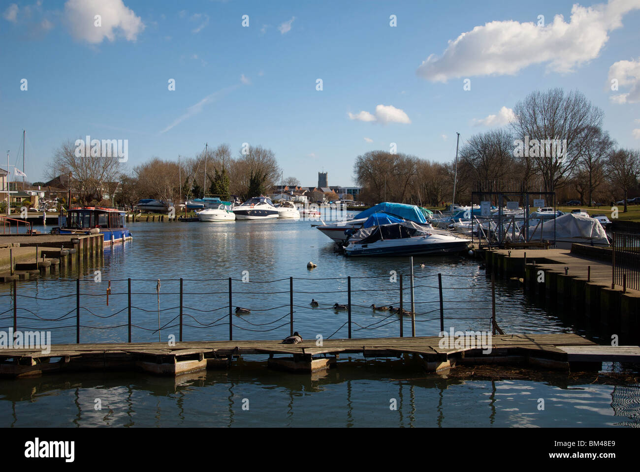 Tucton Bournemouth Dorset Hampshire River Stour UK Marina Boats Stock ...