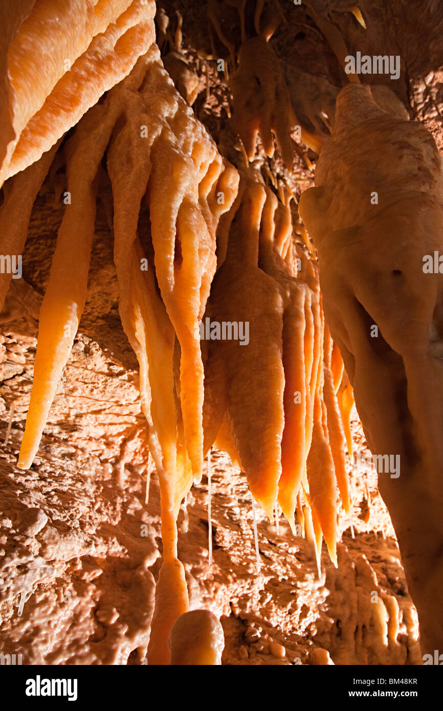 Stalactites in Natural Bridge Caverns Texas USA Stock Photo - Alamy