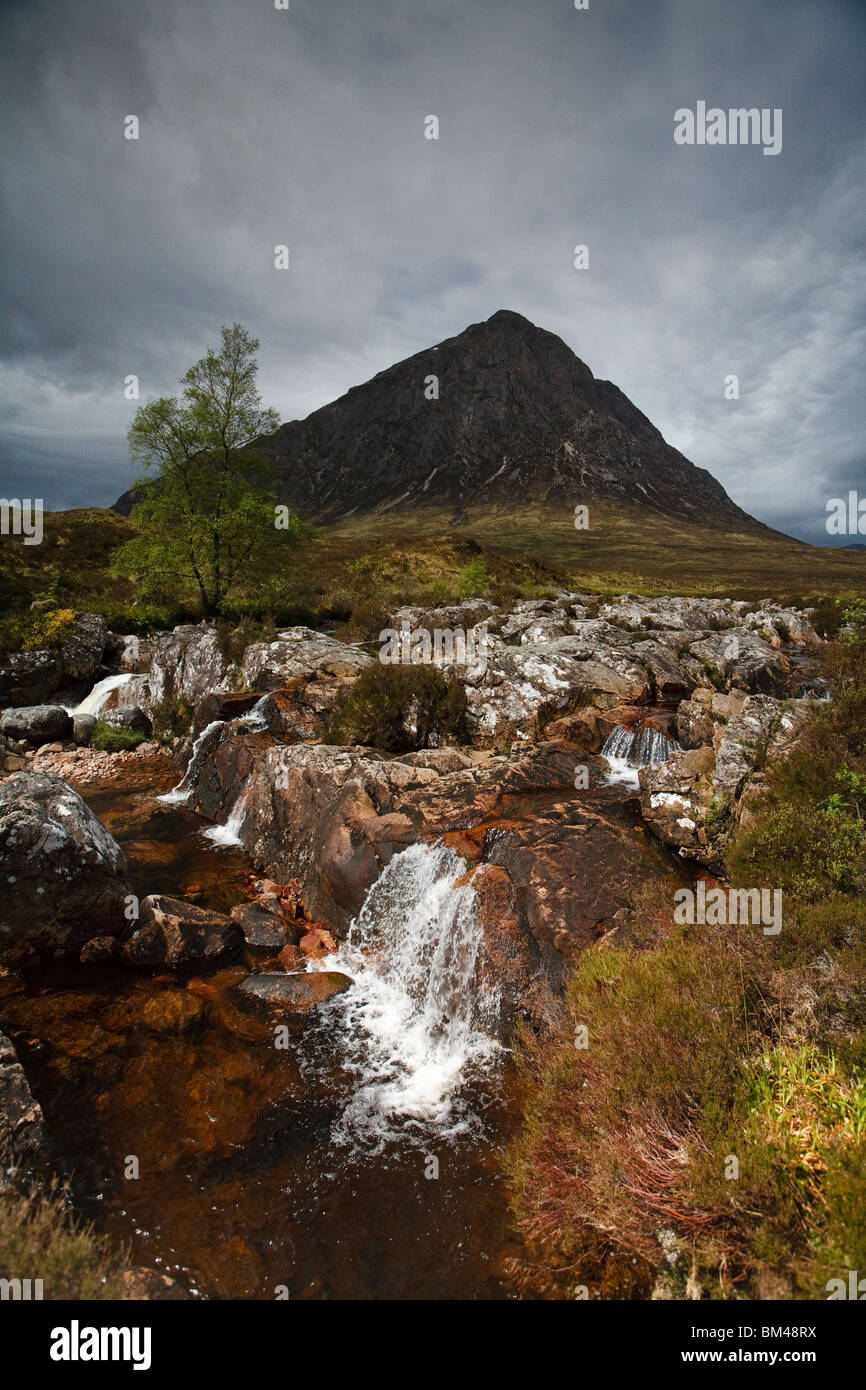 Waterfall and Stob Dearg, Buachaille Etive Mòr Stock Photo - Alamy