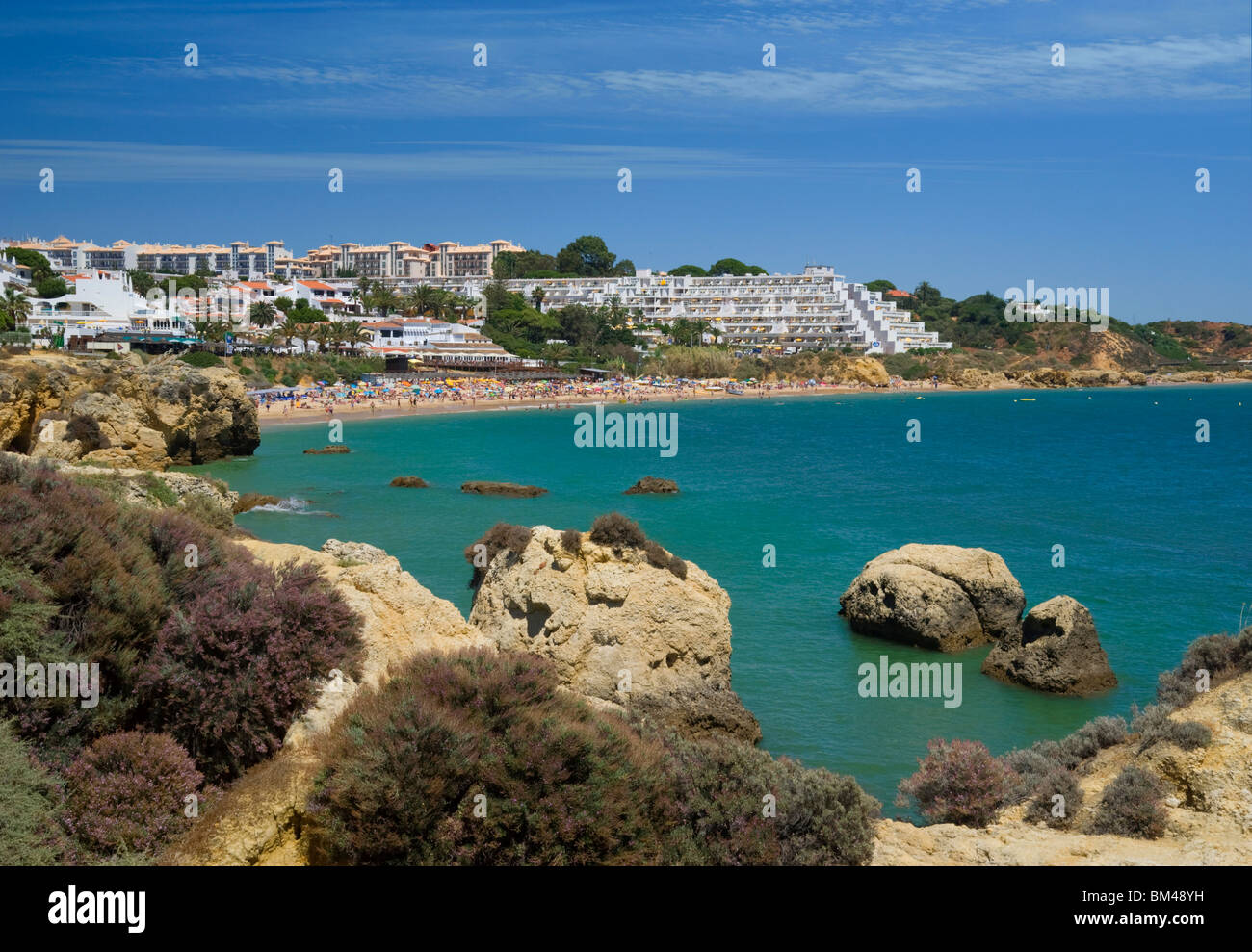 Portugal, The Algarve, Praia Da Oura near Albufeira, Showing Clube ...