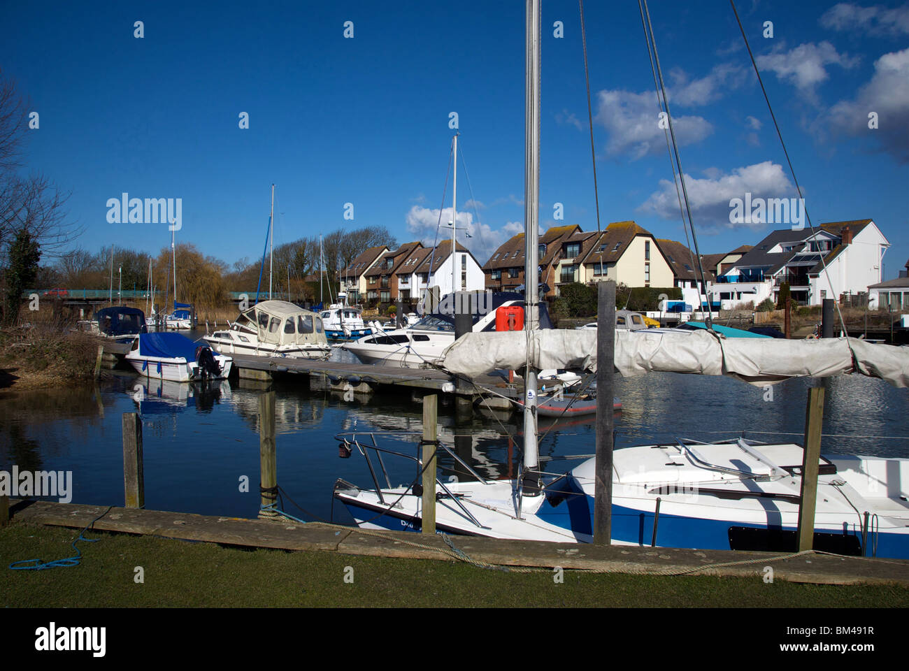 Tucton Bournemouth Dorset Hampshire River Stour UK Marina Boats Stock ...
