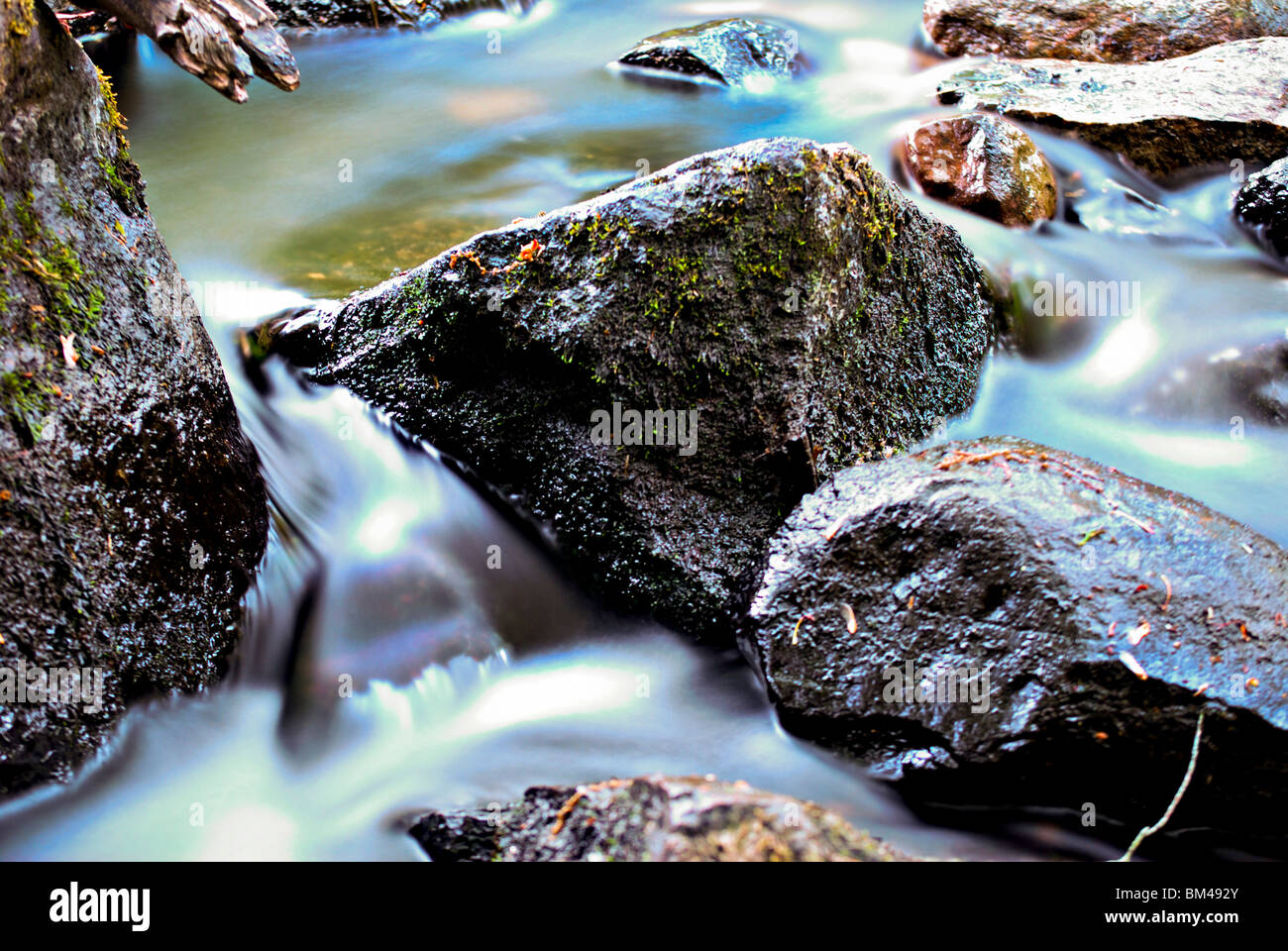water flowing over the rocks Stock Photo - Alamy