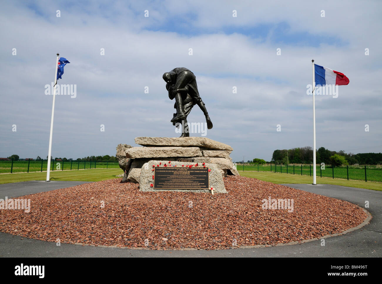 Sculpture "Cobbers", Australian Memorial Park Fromelles, France Stock ...