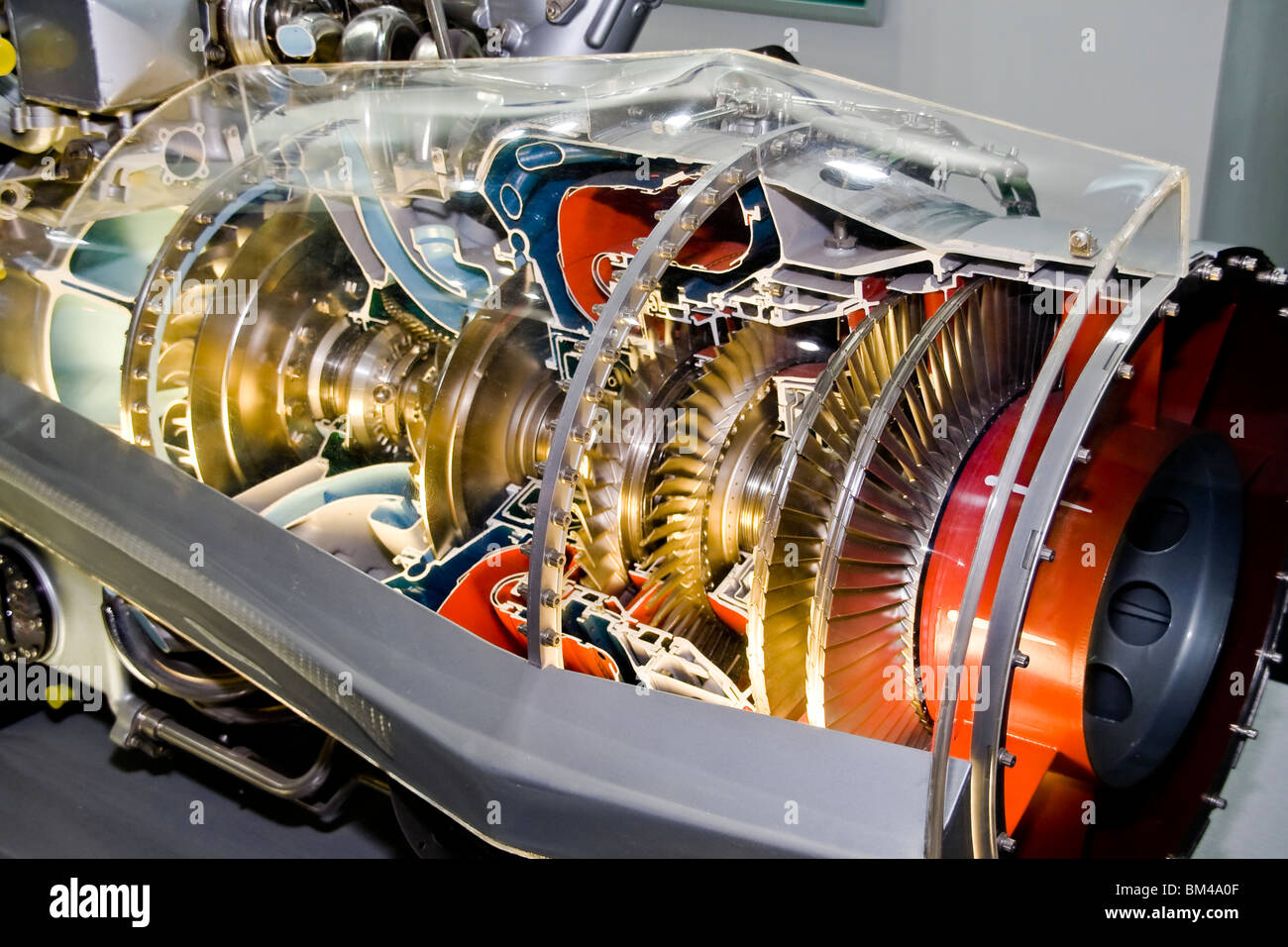 a aircraft jet engine detail in the exposition Stock Photo - Alamy