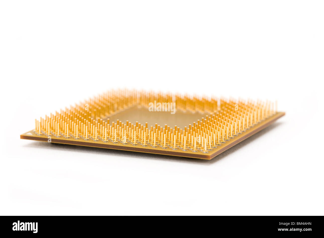 Golden Computer CPU close up shot Stock Photo - Alamy