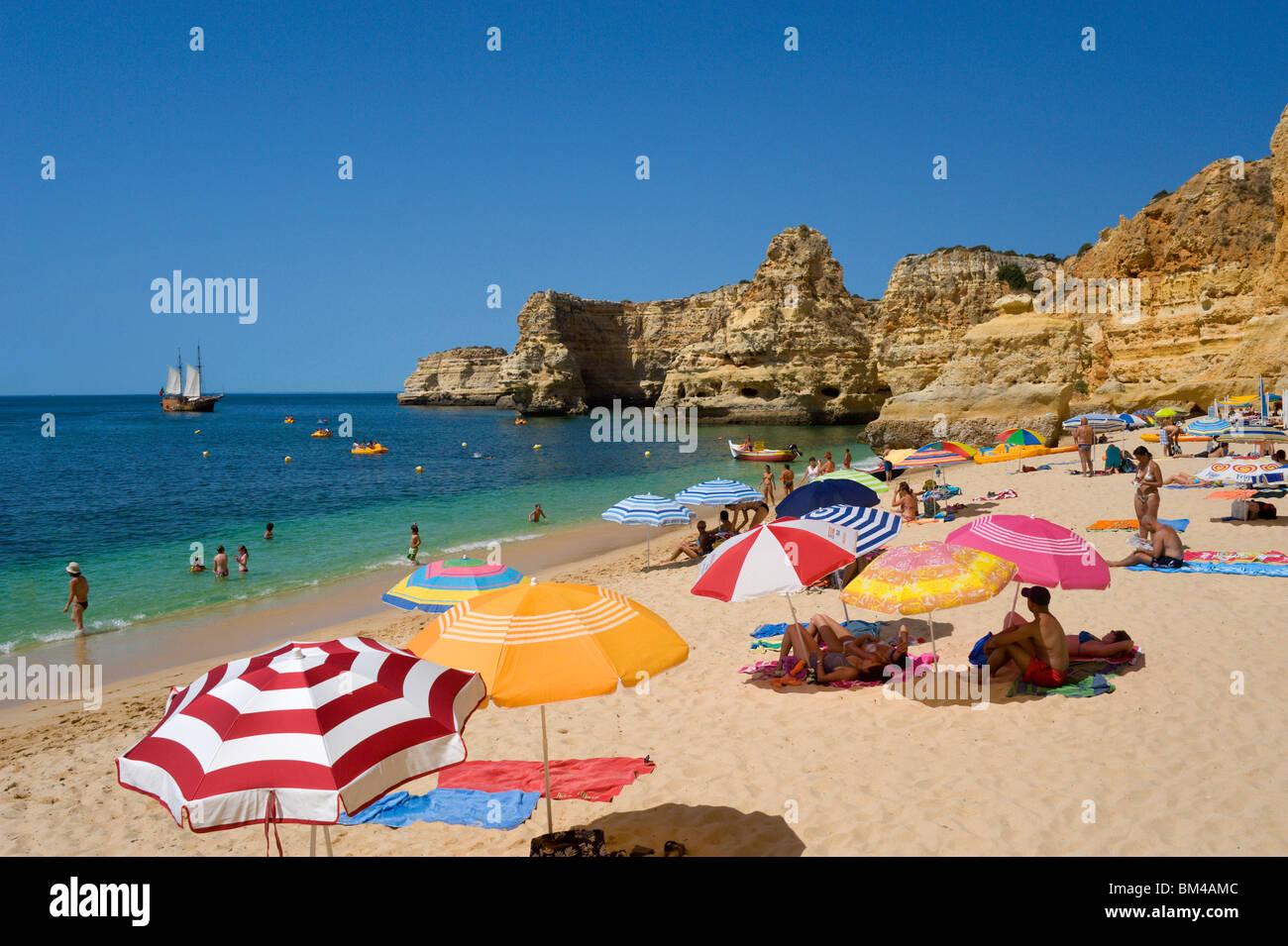 Portugal, The Algarve, Praia Da Marinha Beach In Summer Stock Photo - Alamy