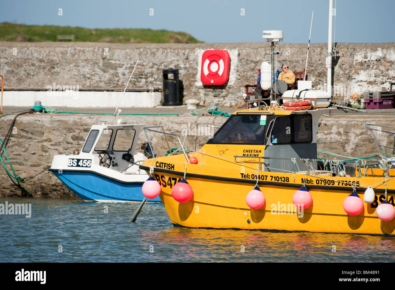 Boats in Cemaes Bay Harbour Anglesey UK Stock Photo - Alamy