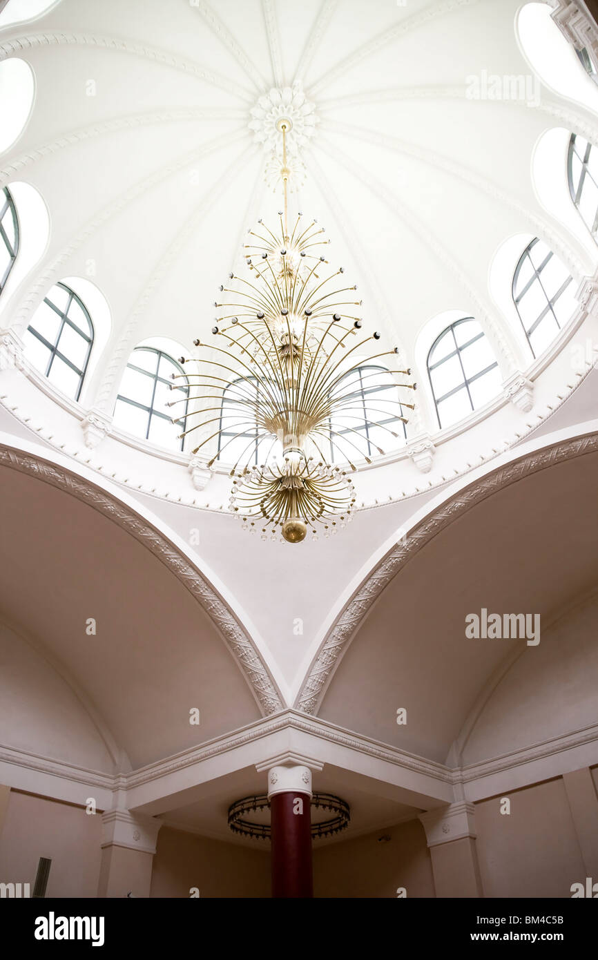 Large white circular window of a museum Stock Photo - Alamy