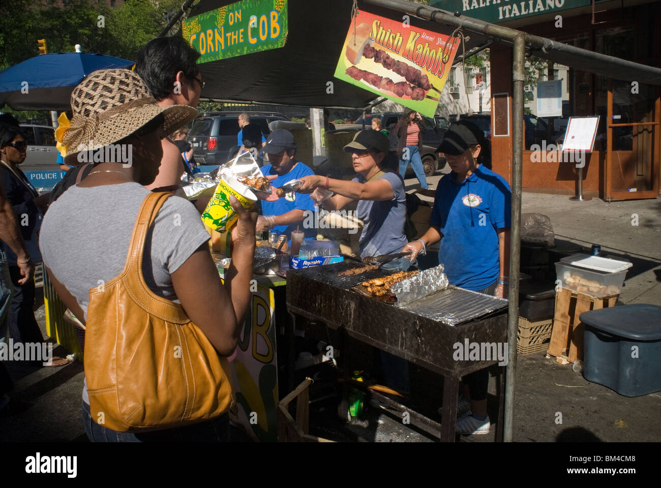 A stand selling ethnic food at the Ninth Avenue Food Festival in New ...