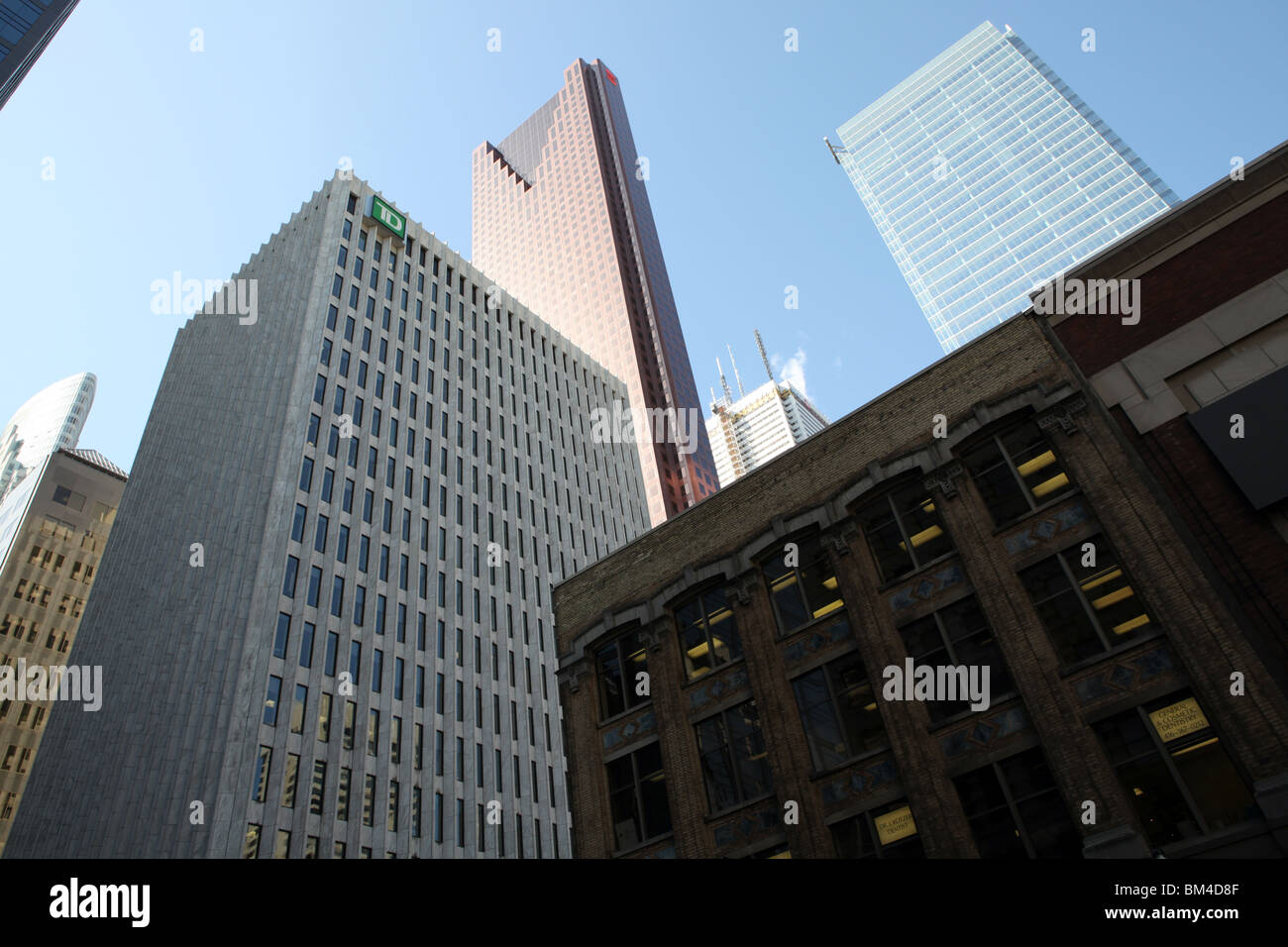 View of the modern and traditional buildings from Yonge street ...