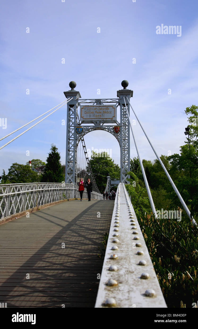 River Dee Suspension Bridge Chester Cheshire England UK United Kingdom ...