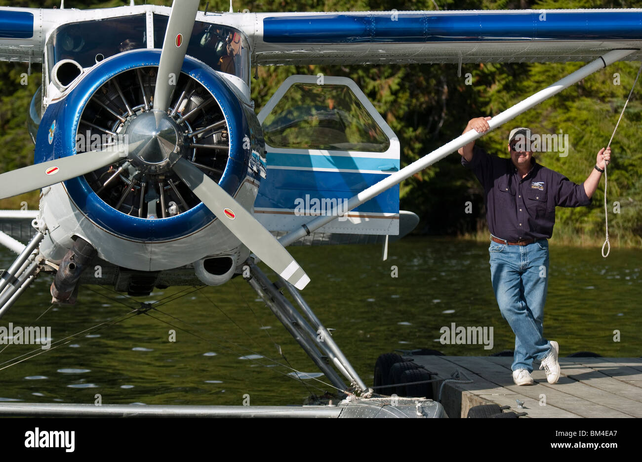 Pilot and De Havilland Beaver DHC-2 Bush Plane near Ketchikan, Alaska ...