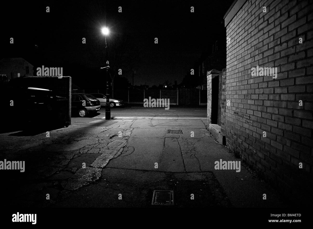 Back street view Black and White Stock Photos & Images - Alamy