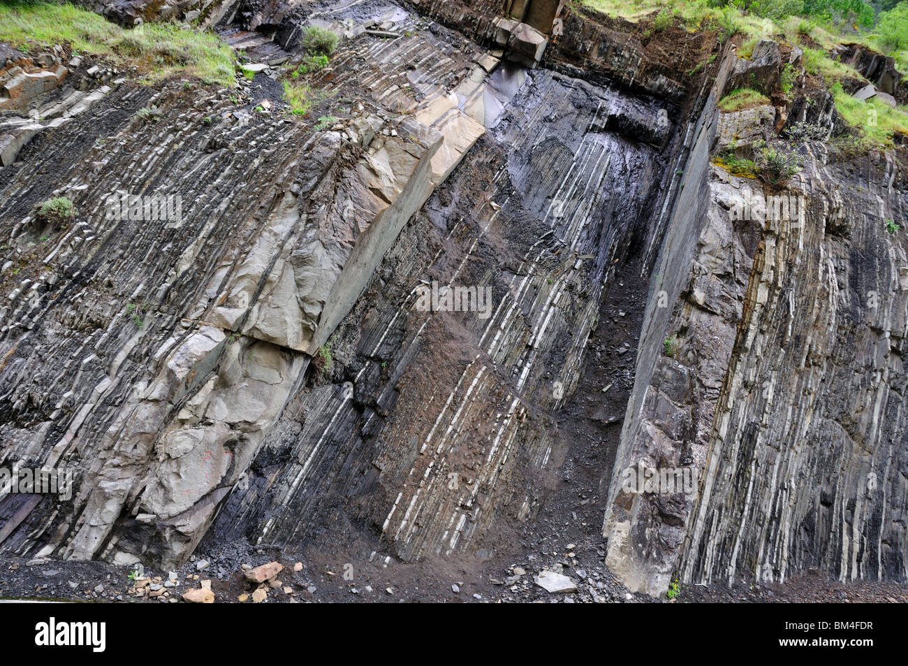 Outcrop of sandstone and shale beds. California, USA Stock Photo - Alamy