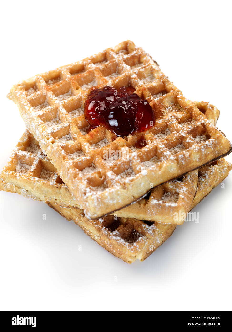Breakfast waffles isolated against a white background Stock Photo - Alamy