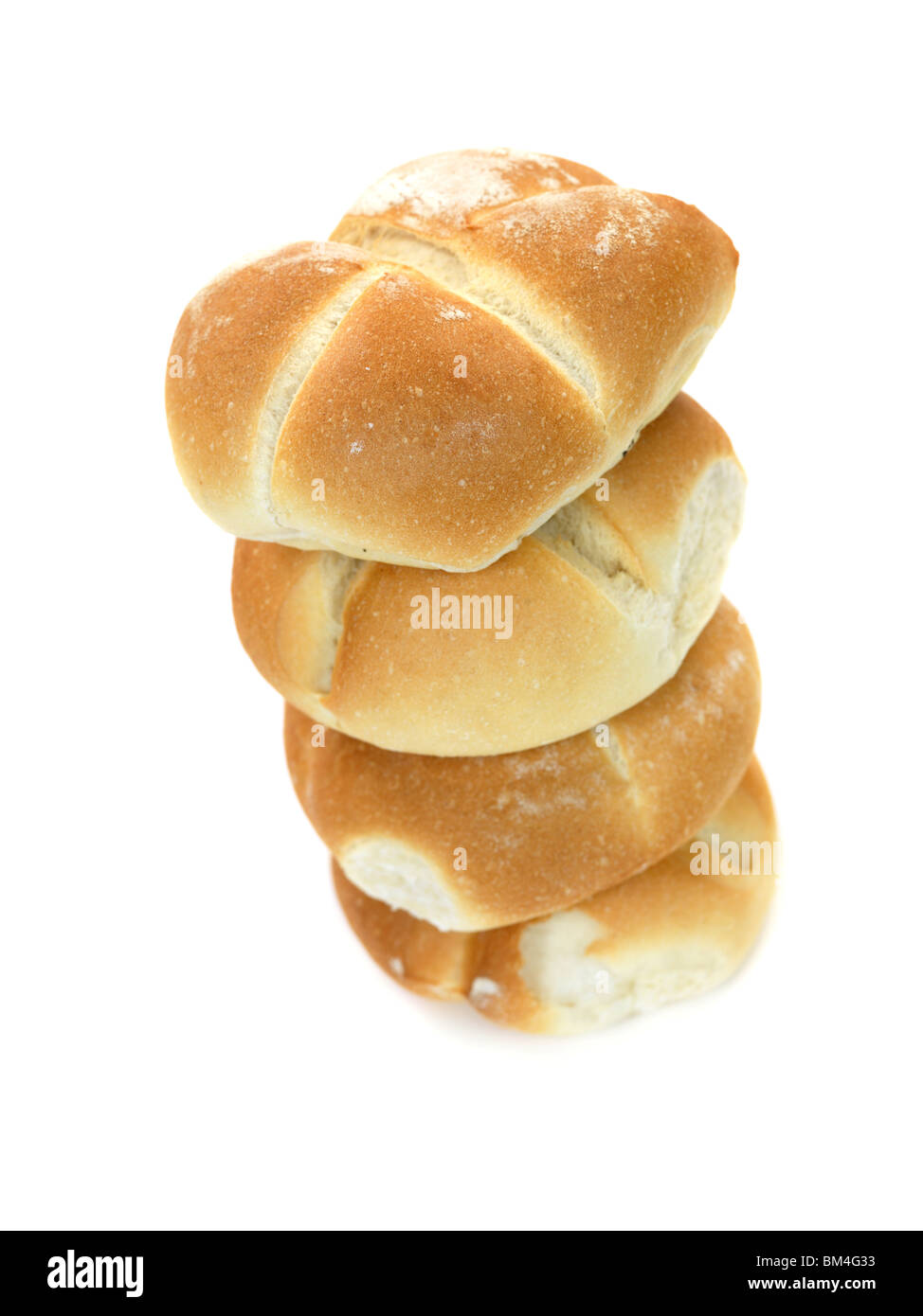 Bread rolls isolated against a white background Stock Photo - Alamy