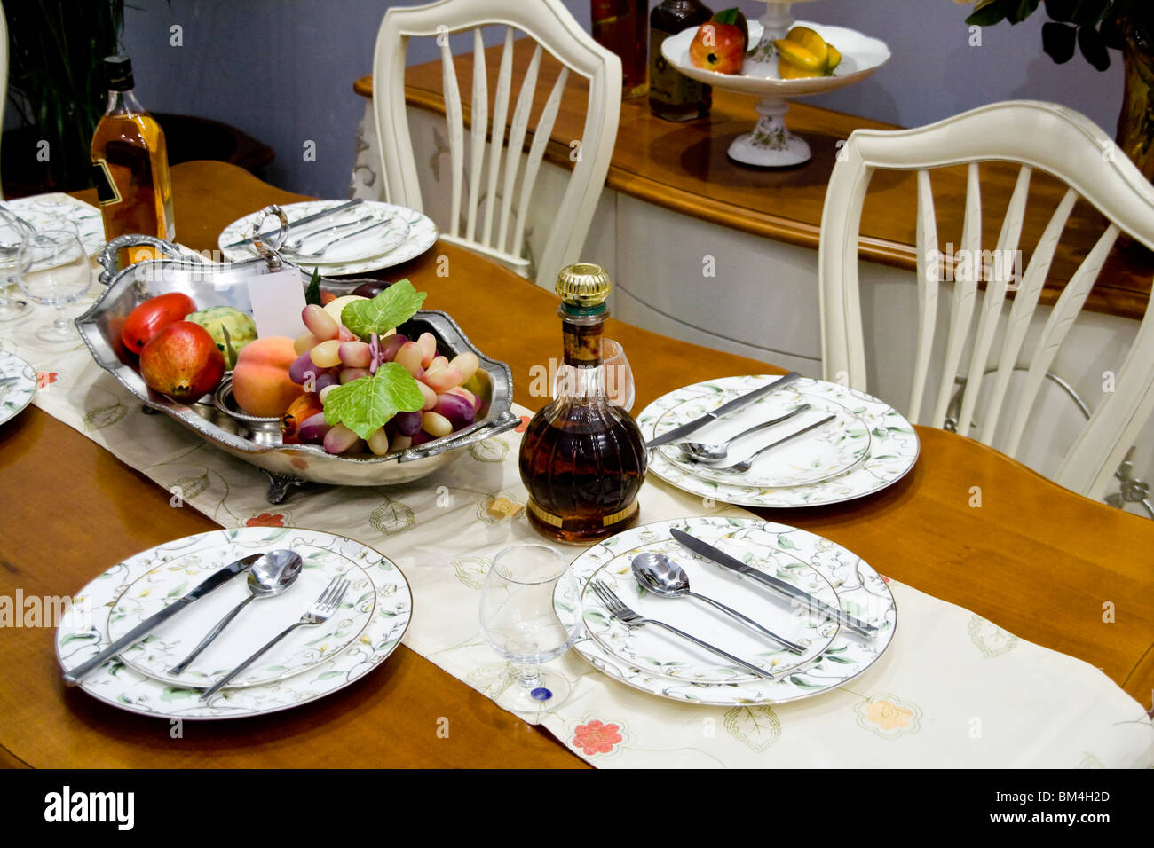 Dining table in a dining room Stock Photo - Alamy