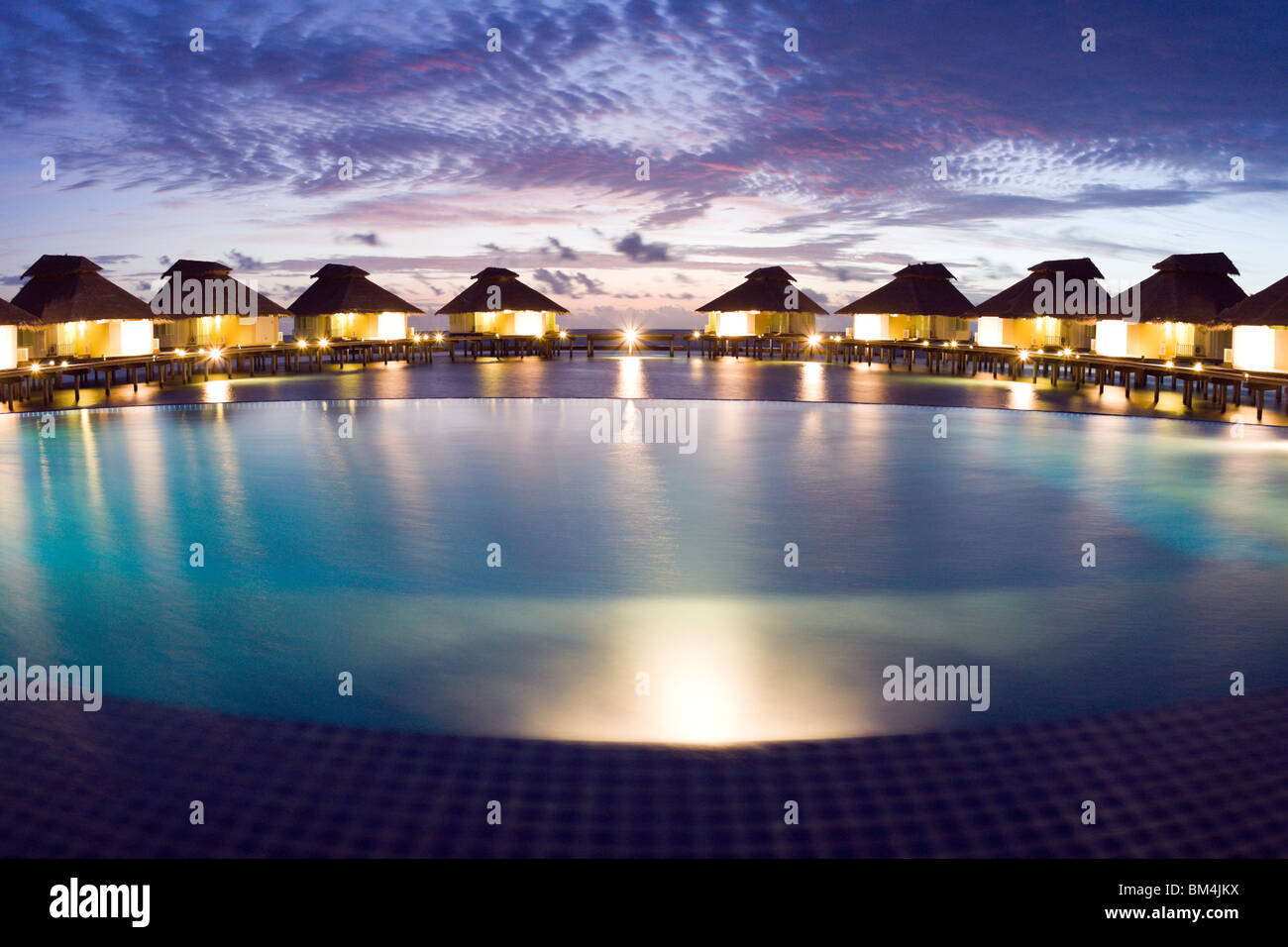 Sunset on Maldive Island Ellaidhoo, North Ari Atoll, Maldives Stock ...