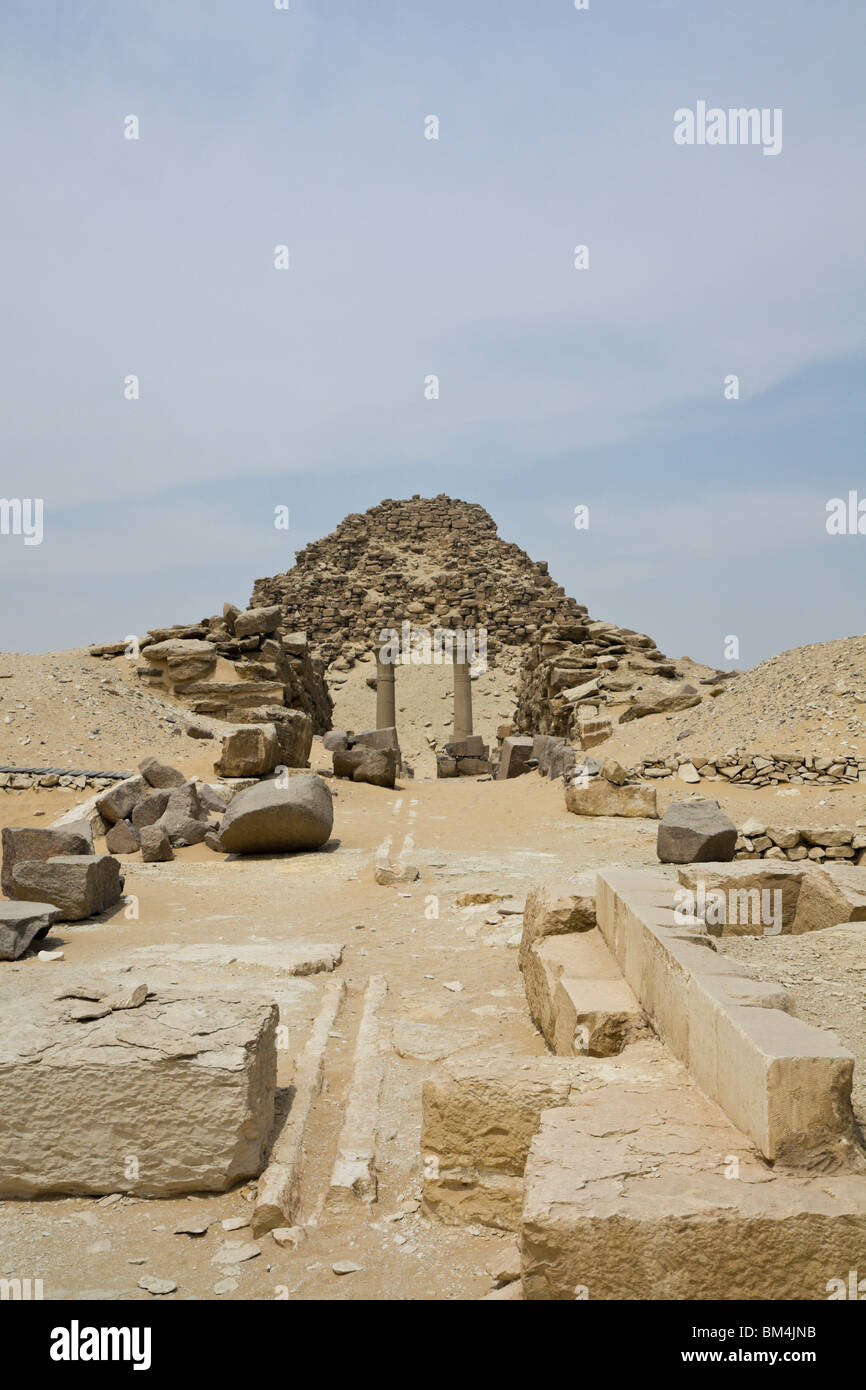 Pyramid of Pharaoh Sahure with Mortuary Temple, Abusir, Egypt Stock ...