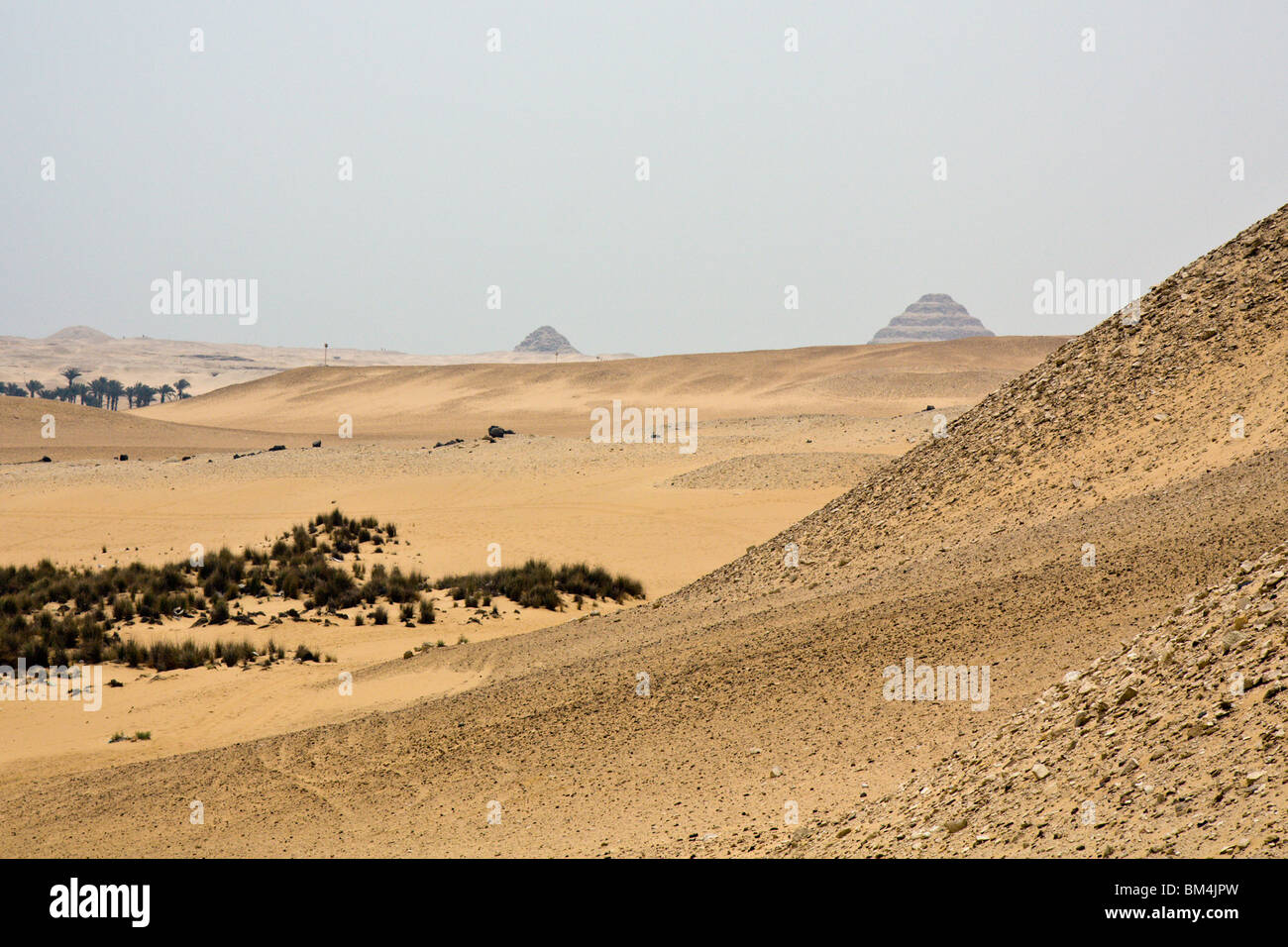 View from Abusir to Saqqara Pyramid, Abusir, Egypt Stock Photo - Alamy
