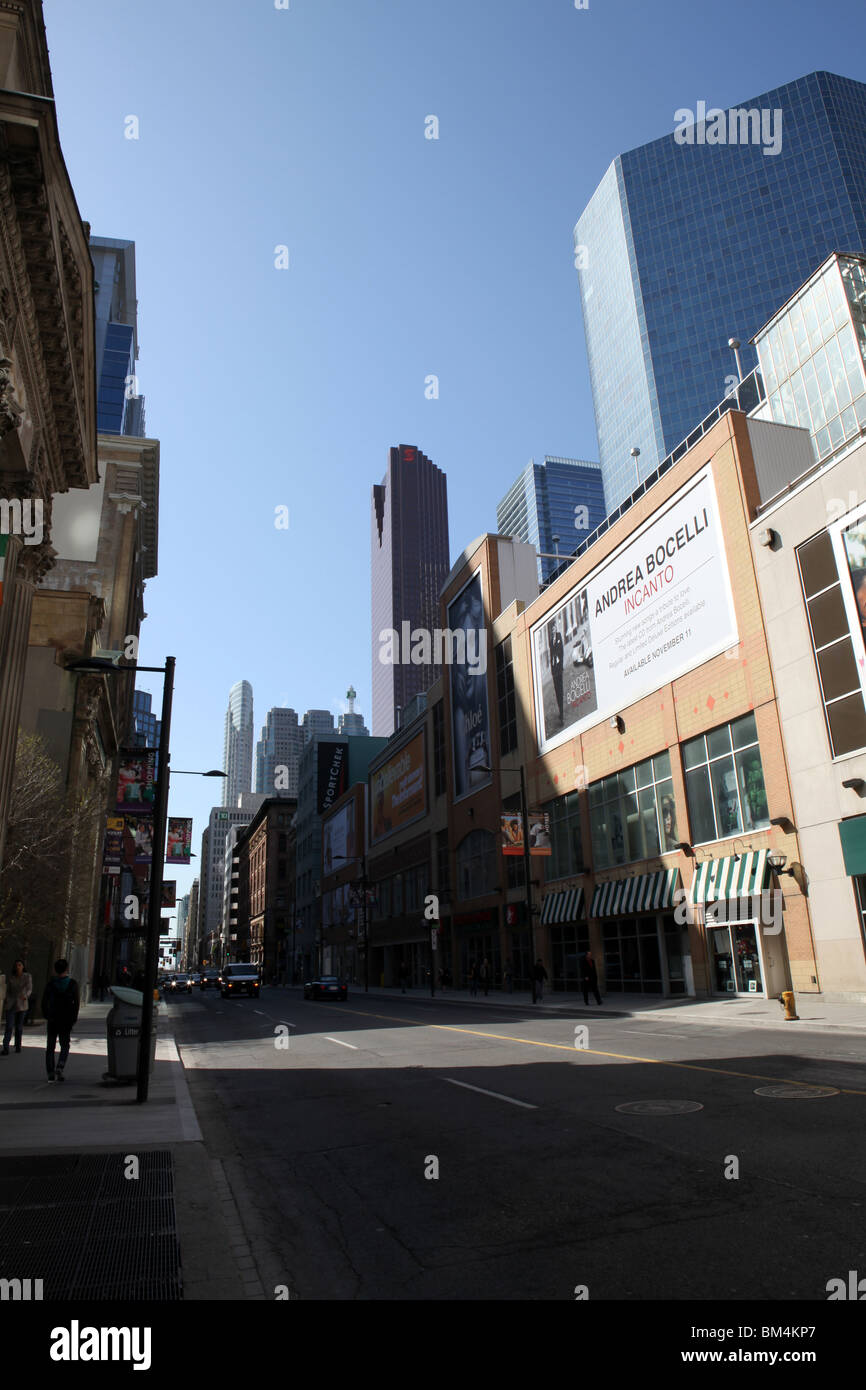 View of the modern and traditional buildings from Yonge street ...