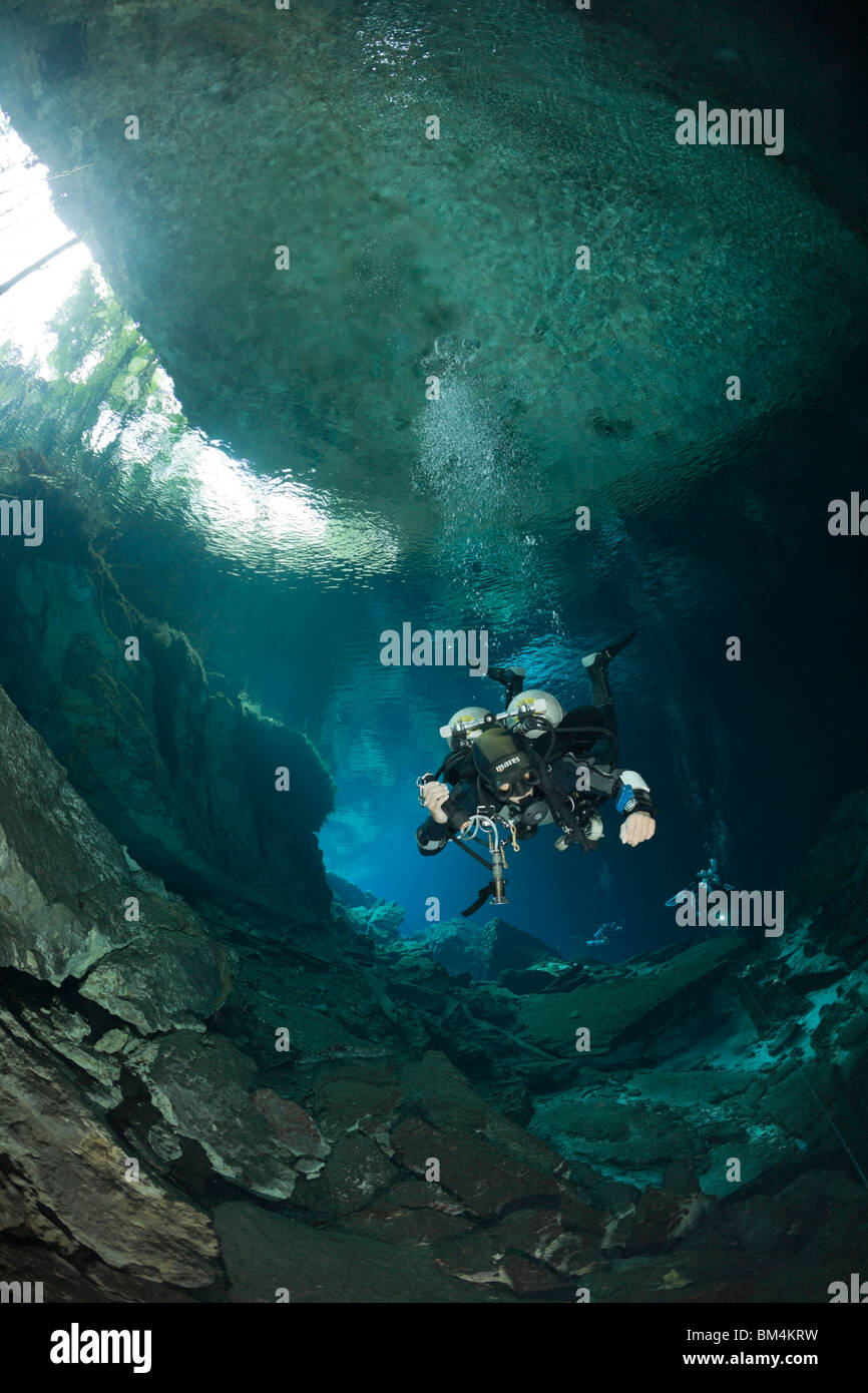Diving In The Cenote Chac Mool High Resolution Stock Photography and ...