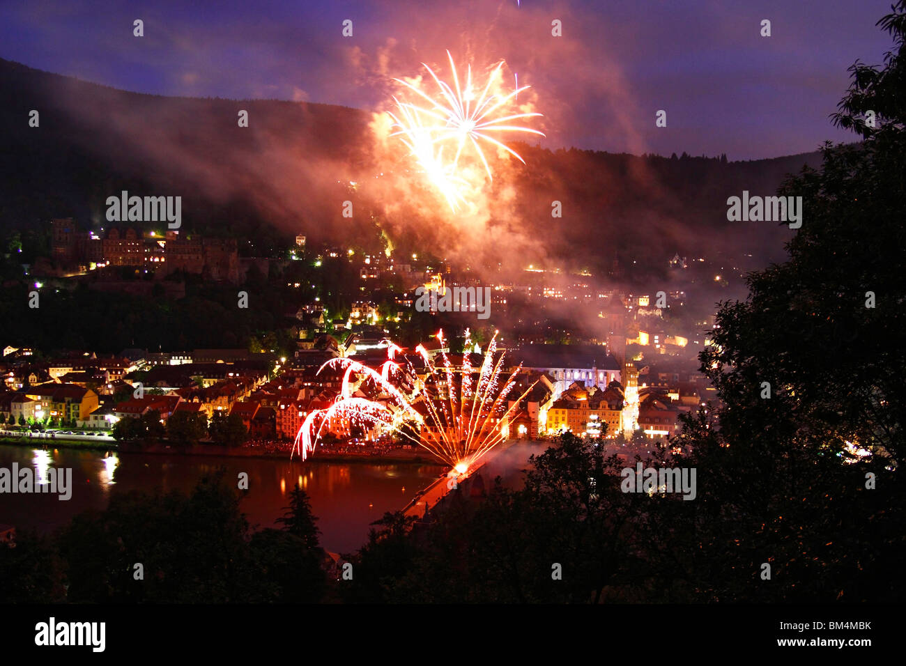 Heidelberg Germany fireworks Stock Photo - Alamy