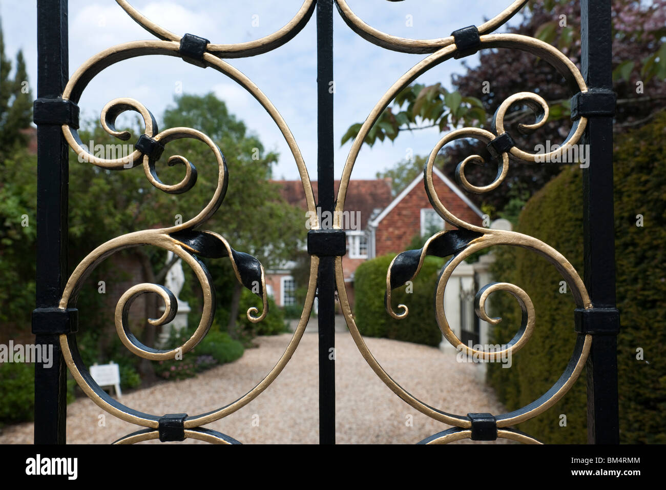 Large wrought iron gates hi-res stock photography and images - Alamy