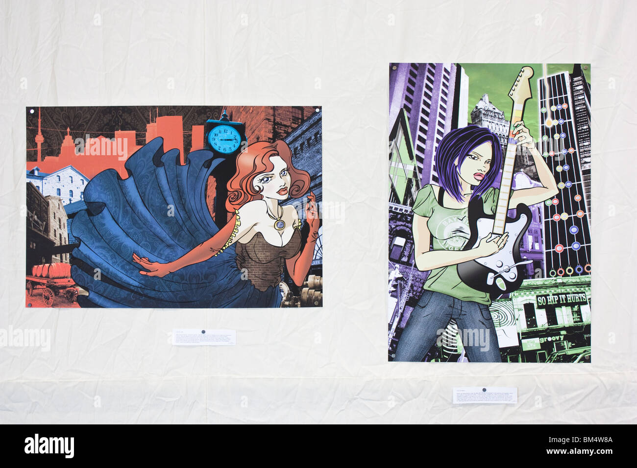 comic cartoon girl character poster hanging Stock Photo - Alamy