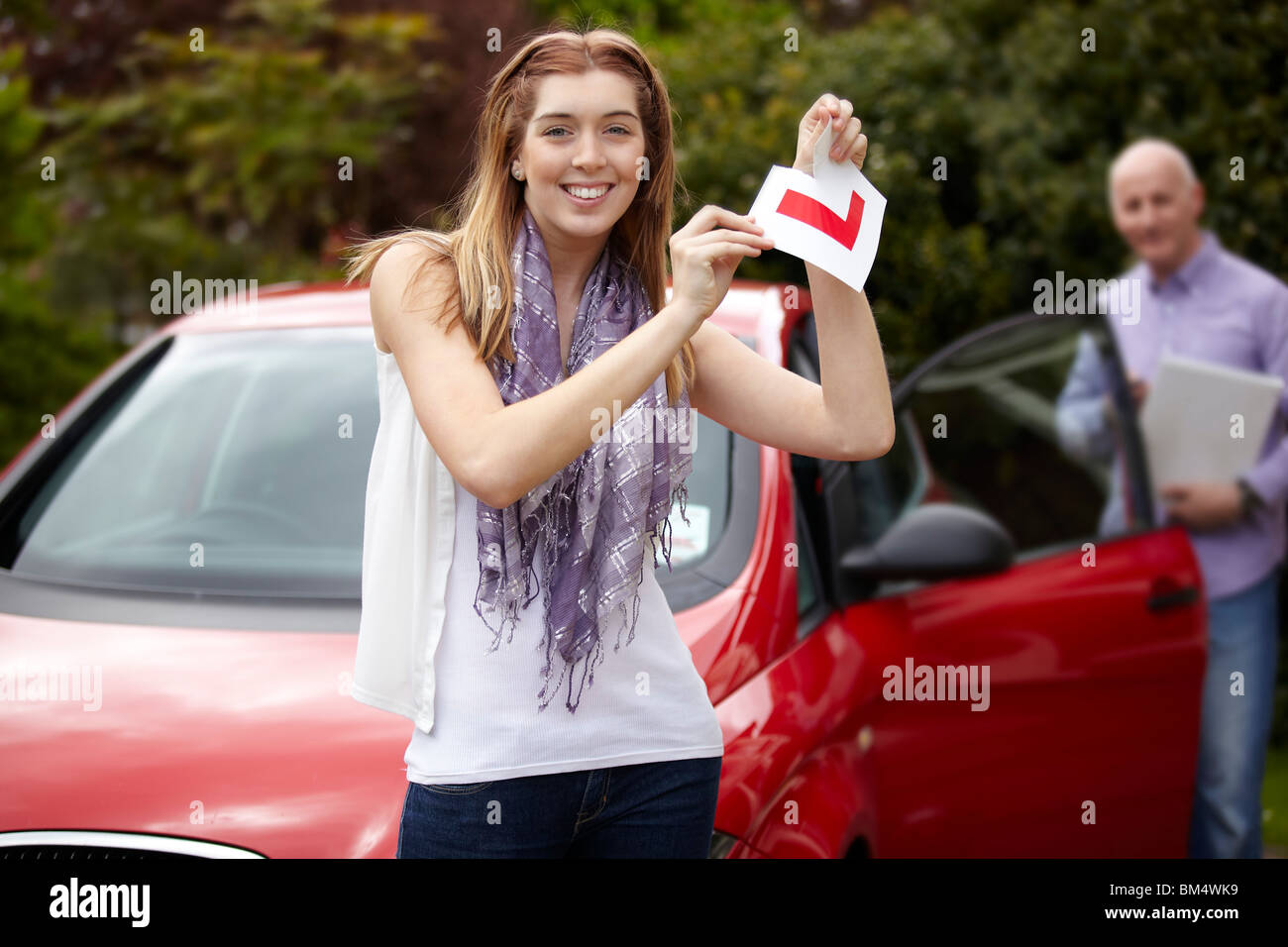 Girl stand on car hi-res stock photography and images - Alamy