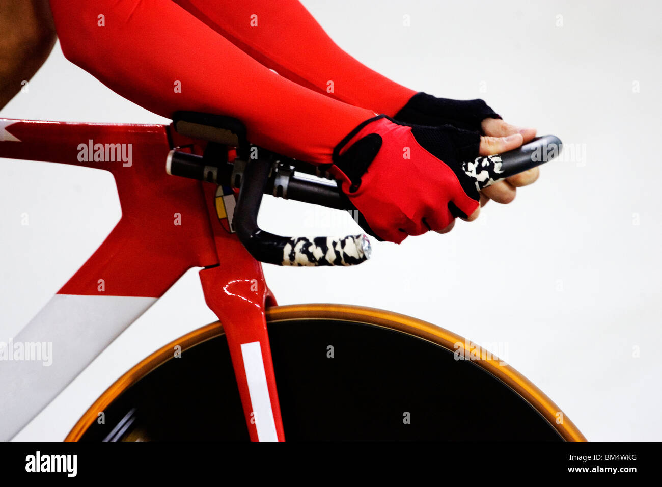 Detail of cyclist racing on the velodrome track Stock Photo - Alamy