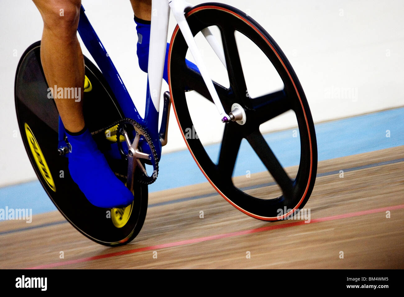 Detail of cyclist racing on the velodrome track Stock Photo - Alamy